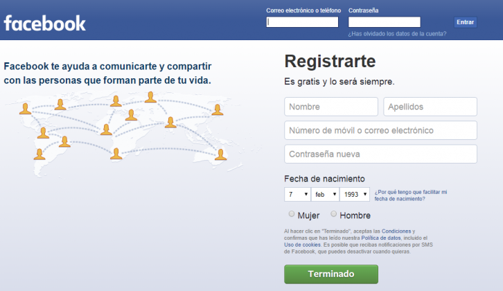 Iniciar sesión en Facebook, entrar o crear cuenta en Facebook (Español)